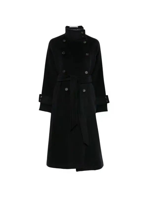 Tagliatore Henryka Double-breasted Belted Coat - Black