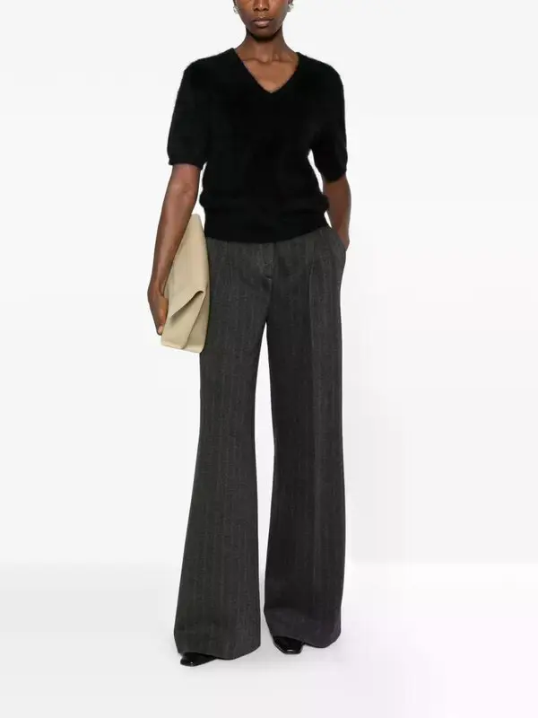VIA MASINI 80 Pinstripe Wide-leg Trousers