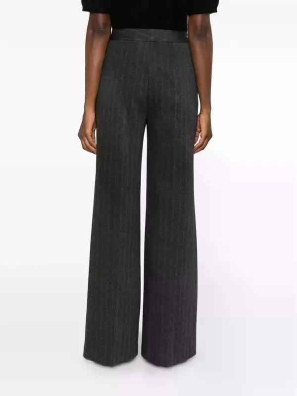 VIA MASINI 80 Pinstripe Wide-leg Trousers