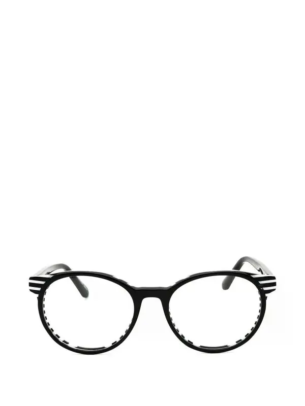 DRAPER JAMES Striped Round-frame Glasses - Black