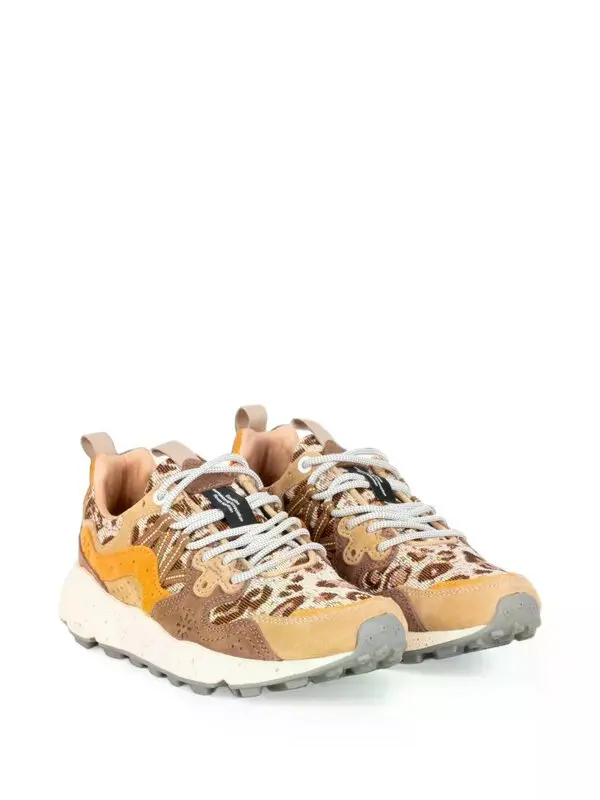 FLOWER MOUNTAIN Yamano 3 Leopard-print Sneakers - Orange