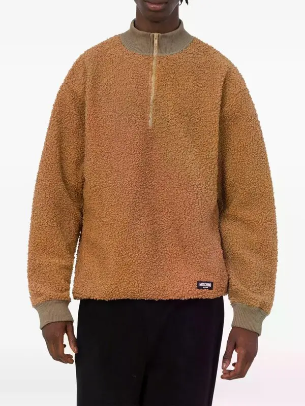 Moschino Quarter-zip Teddy-texture Sweater