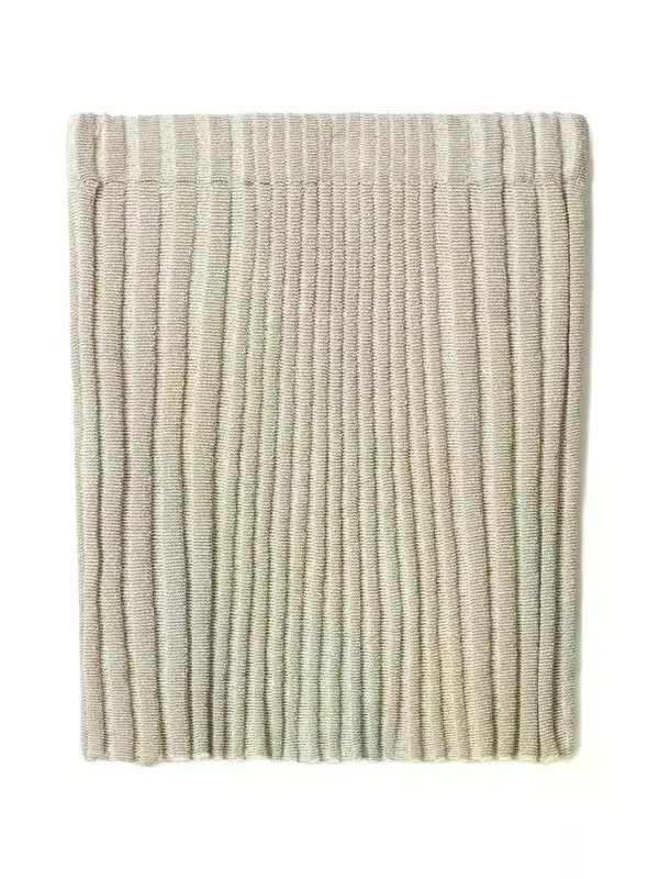 Maison Kitsuné Ribbed-knit Logo-patch Mini Skirt