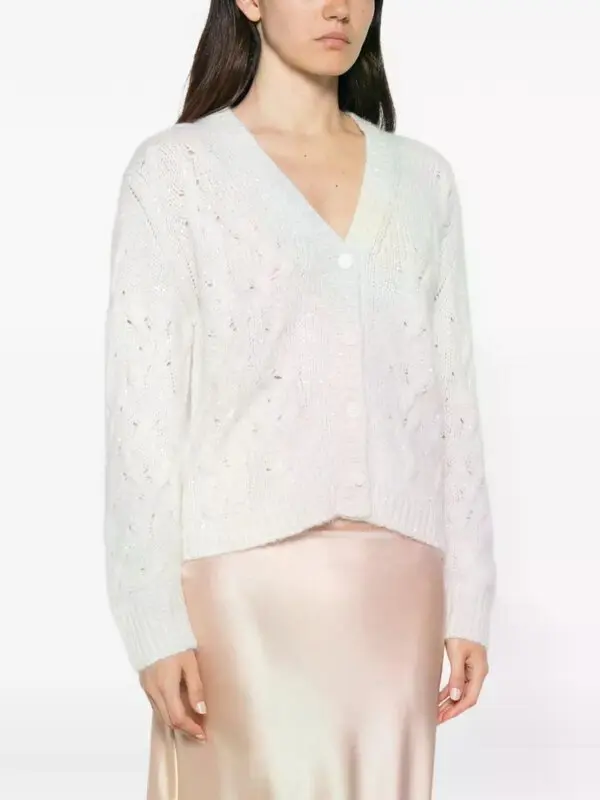 Fabiana Filippi Sequin-embellished Cable-knit Cardigan