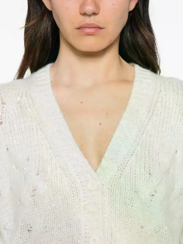 Fabiana Filippi Sequin-embellished Cable-knit Cardigan