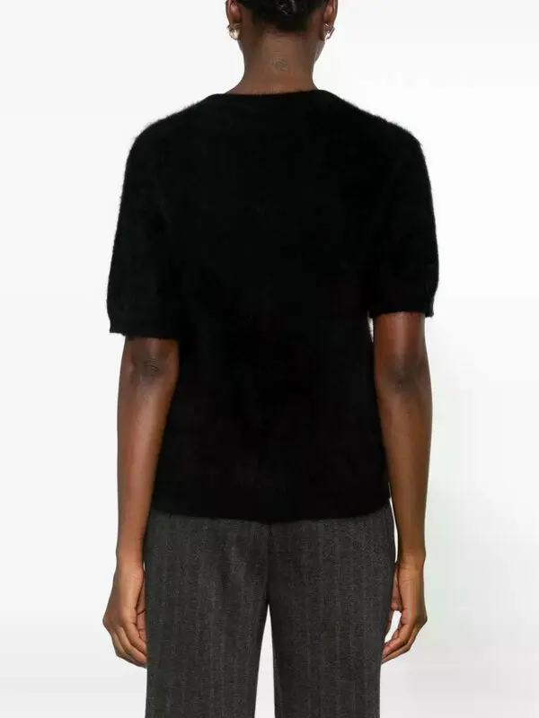 LISA YANG Lovisa V-neck Short-sleeve Sweater