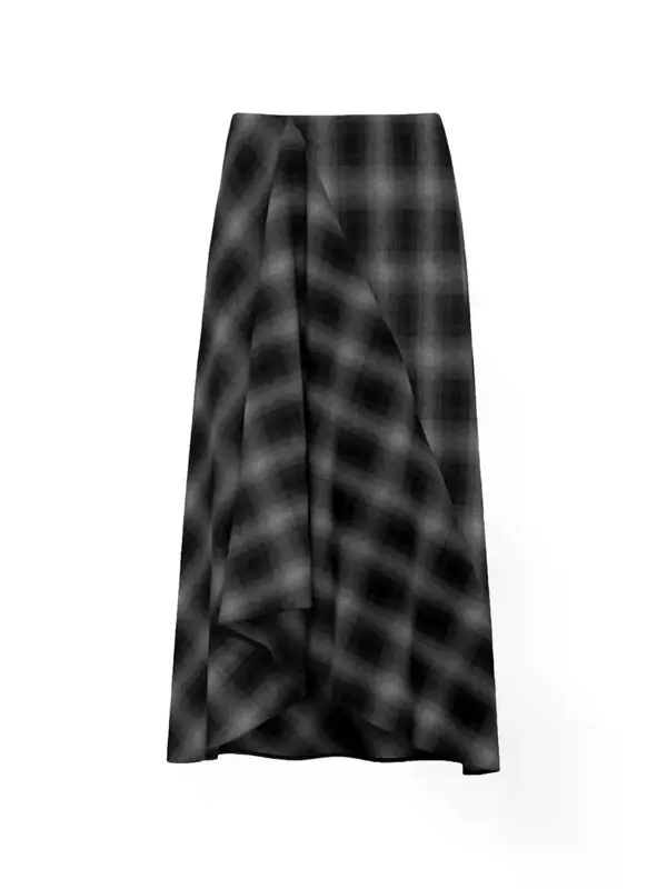Marella Check-pattern Draped Skirt