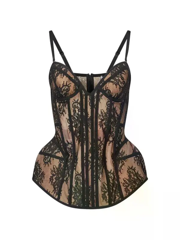Giuseppe Di Morabito Lace-panelled Peplum Top