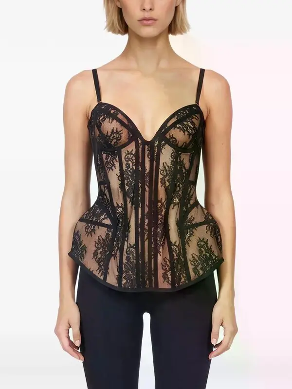 Giuseppe Di Morabito Lace-panelled Peplum Top
