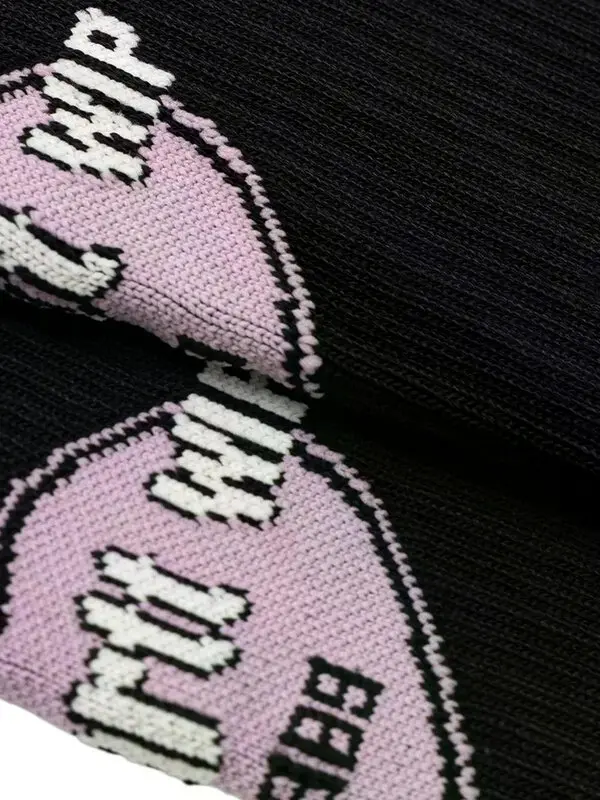 Carhartt Work In Progress Logo-intarsia Ribbed-knit Socks - Black