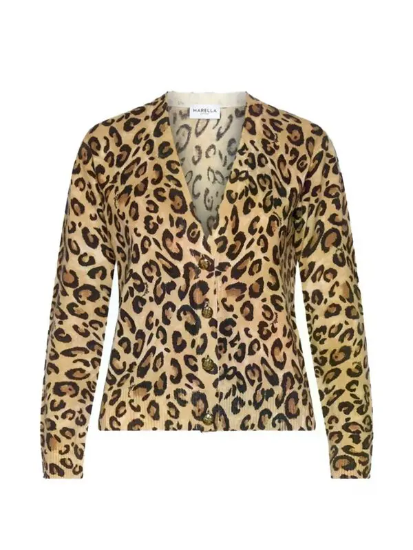 Marella Leopard-print Button-up Cardigan