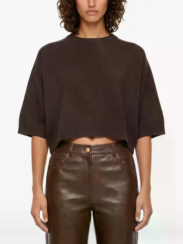 GOTHA Cropped Short-sleeve Sweater