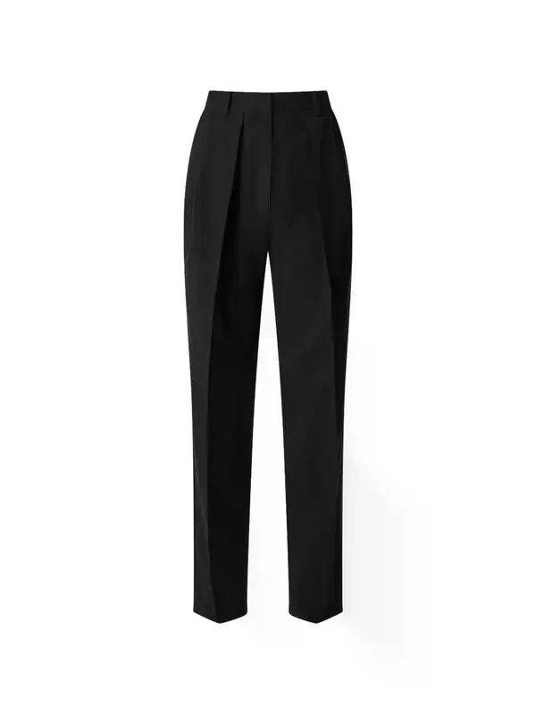 IL VOLO Pleated Silk Trousers - Black