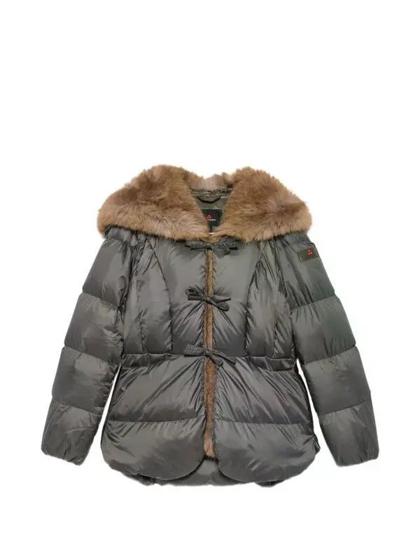 Peuterey Faux-fur Trim Padded Coat - Grey