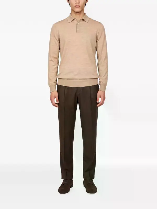 LARDINI Long-sleeve Knitted Polo Shirt