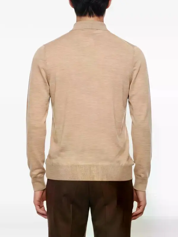 LARDINI Long-sleeve Knitted Polo Shirt