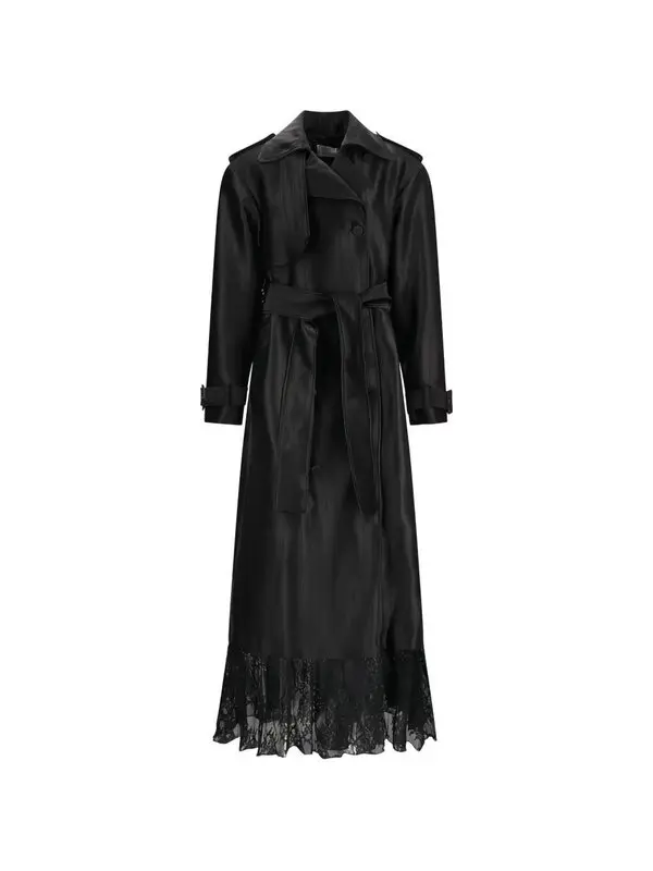 Giuseppe Di Morabito Lace-trim Pinstripe Trench Coat