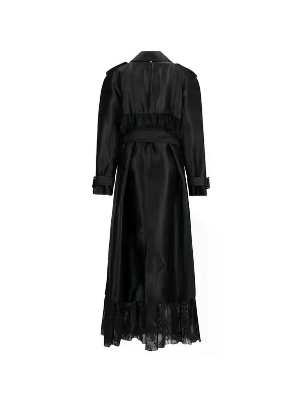 Giuseppe Di Morabito Lace-trim Pinstripe Trench Coat