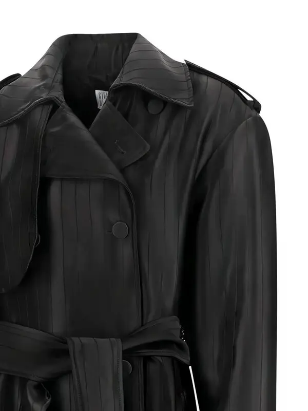 Giuseppe Di Morabito Lace-trim Pinstripe Trench Coat