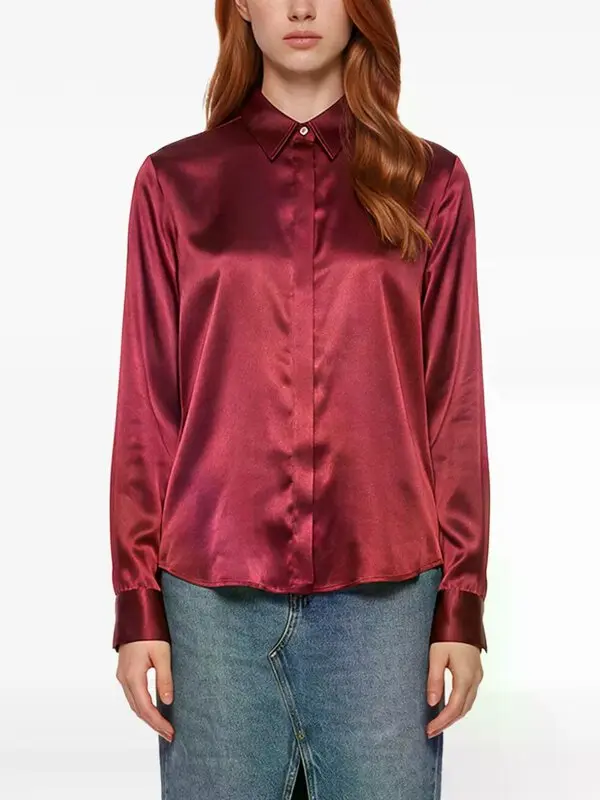 Antonelli Firenze Chisone Satin-finish Long-sleeve Shirt