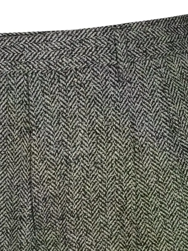 LARDINI Pleated Herringbone Trousers