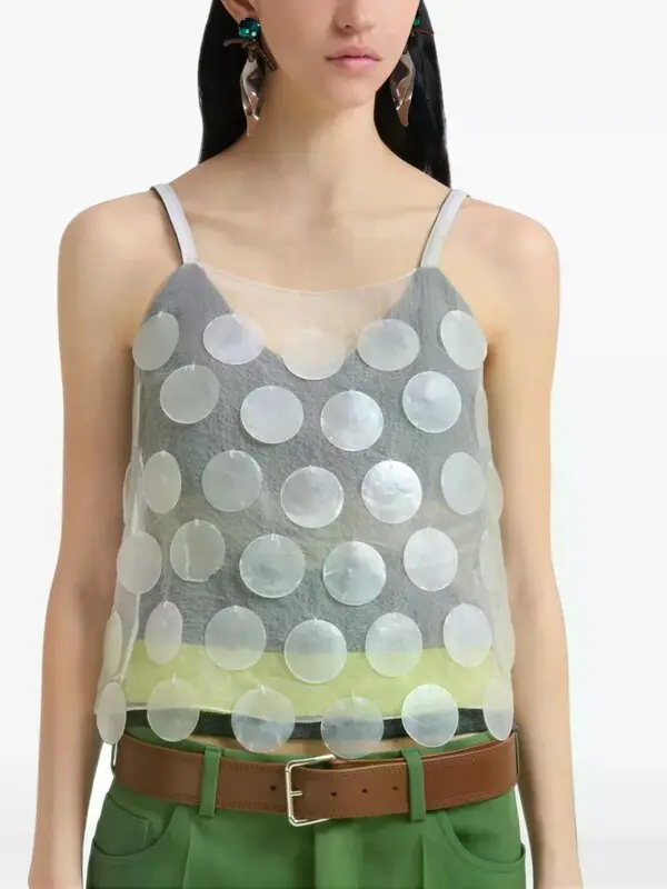 Marni Mother-of-pearl Maxi-sequin Top - White