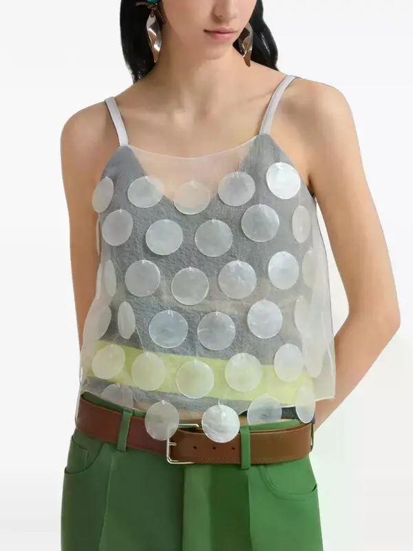 Marni Mother-of-pearl Maxi-sequin Top - White