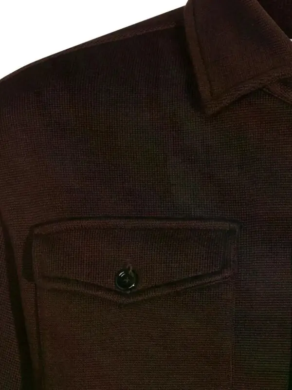 LARDINI Spread-collar Button-up Shirt Jacket