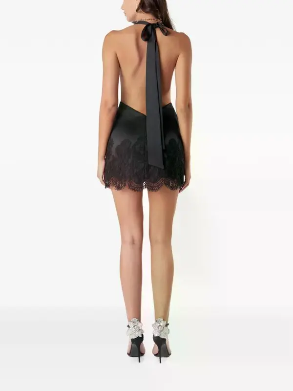 IL VOLO Lace-trimmed Silk Mini Dress