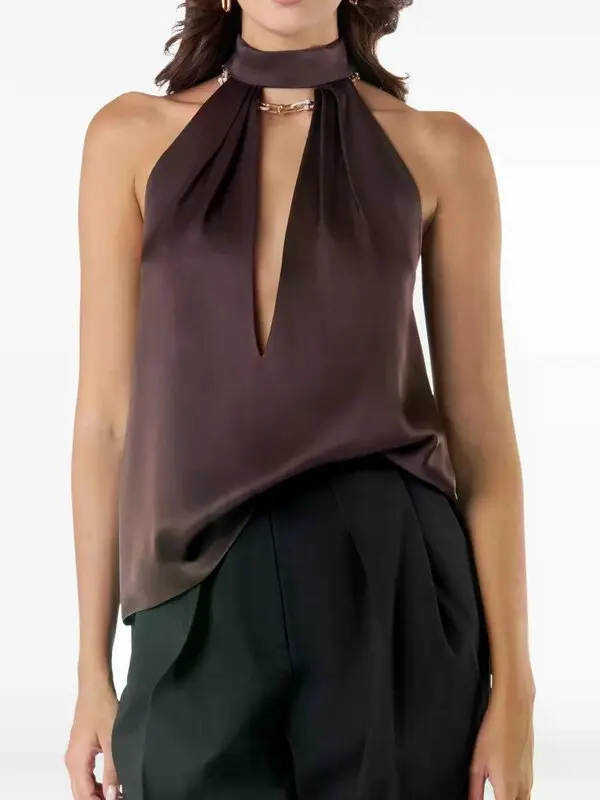 IL VOLO Halterneck Pleated Top