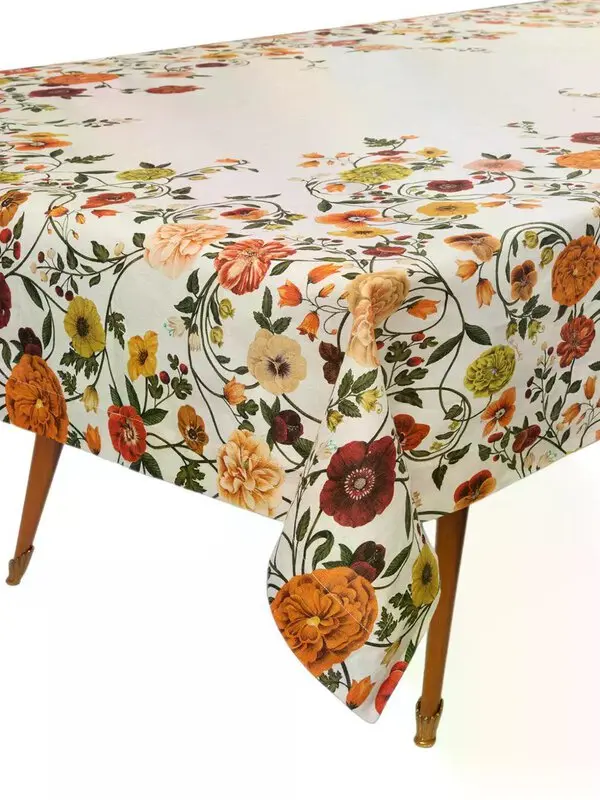 La DoubleJ Botticelli Floral-print Tablecloth - Neutrals