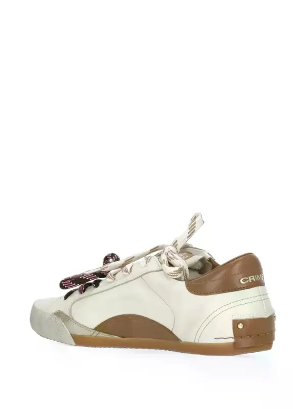 CRIME LONDON Sneakerina Distressed-effect Leather Sneakers