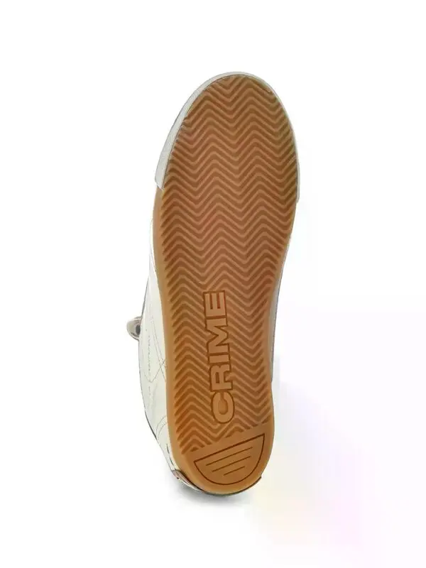 CRIME LONDON Sneakerina Distressed-effect Leather Sneakers