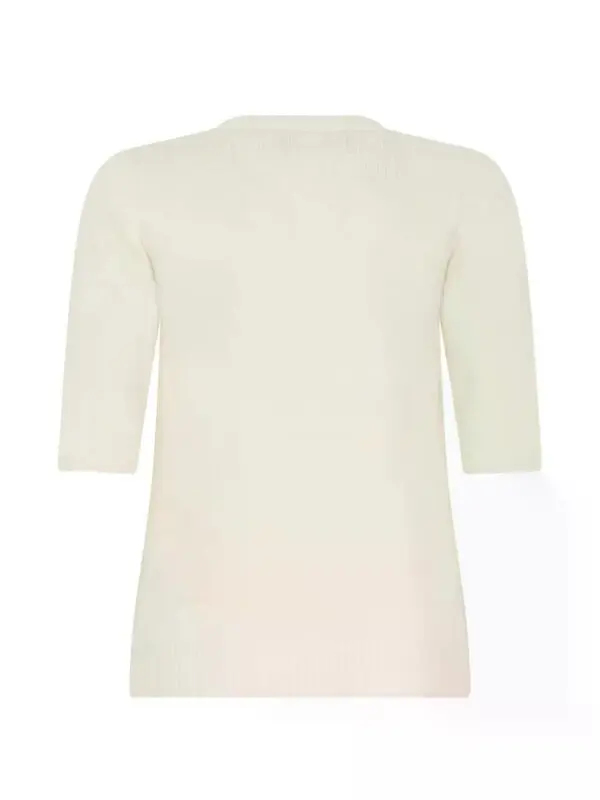 Fabiana Filippi Crystal-embellished Short-sleeve Sweater - Neutrals
