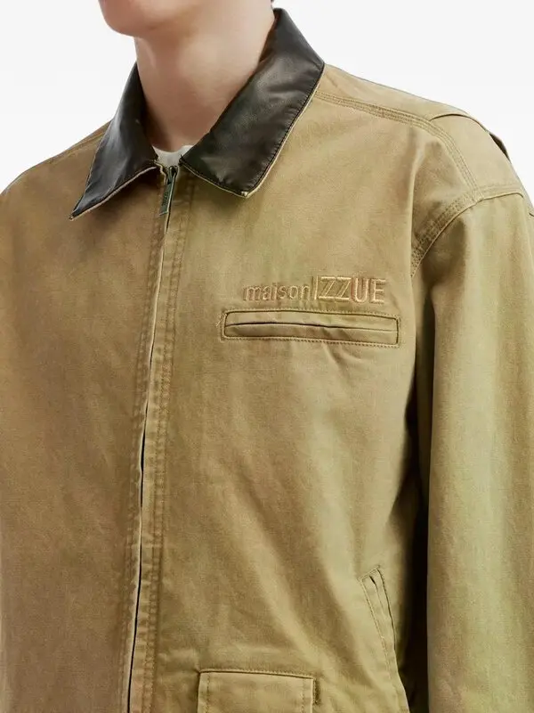 Izzue Logo-embroidered Contrast-collar Jacket