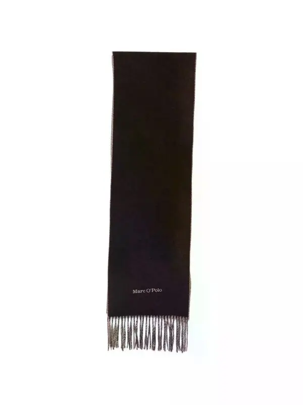 Marc O'polo Fringed Logo-print Scarf - Brown