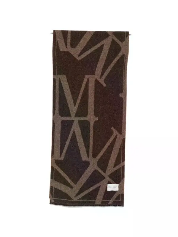 Marc O'polo Logo-intarsia Wool Scarf - Brown