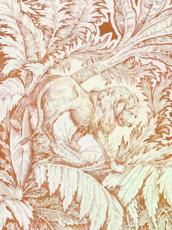 INOUI EDITIONS Lion-print Silk Scarf - Brown