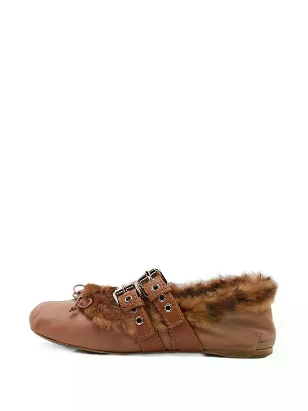 Miu Miu Buckled Bow Ballet Flats