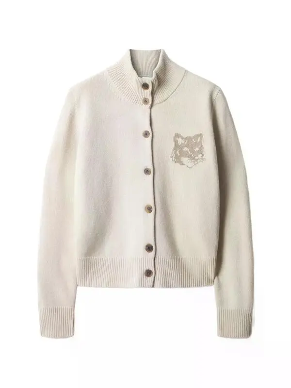 Maison Kitsuné Bold Fox Head Intarsia-knit Cardigan