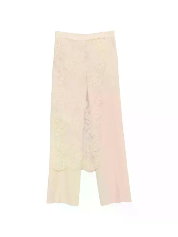 Zimmermann Valiant Lace-panelled Tailored Trousers - Neutrals