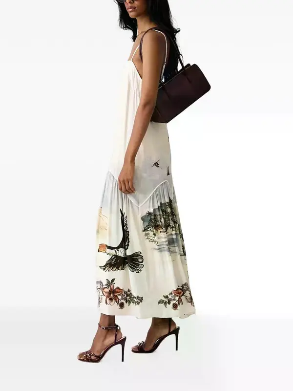 Farm Rio Graphic-print Tiered Maxi Dress