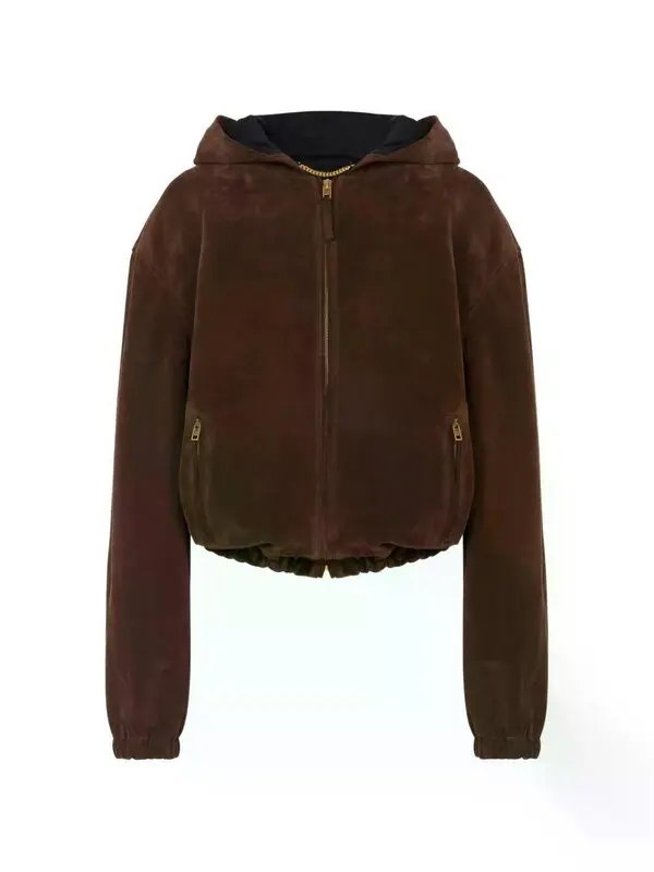 Moschino Suede Hooded Jacket