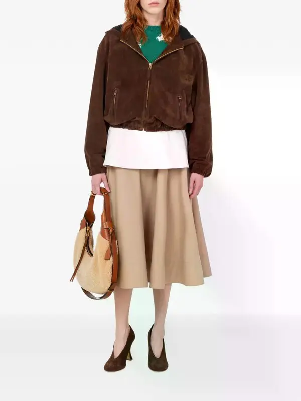 Moschino Suede Hooded Jacket