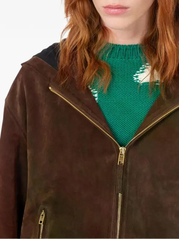 Moschino Suede Hooded Jacket