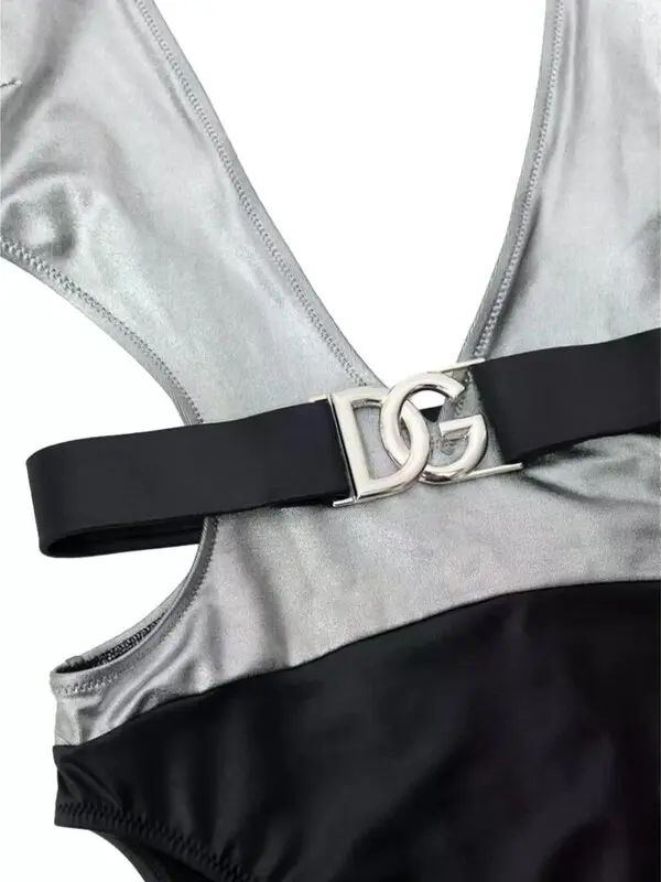 Dolce & Gabbana Belted Long-sleeve Swimsuit
