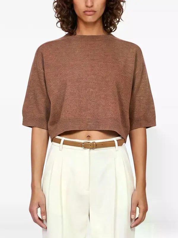 GOTHA Cropped Short-sleeve Sweater