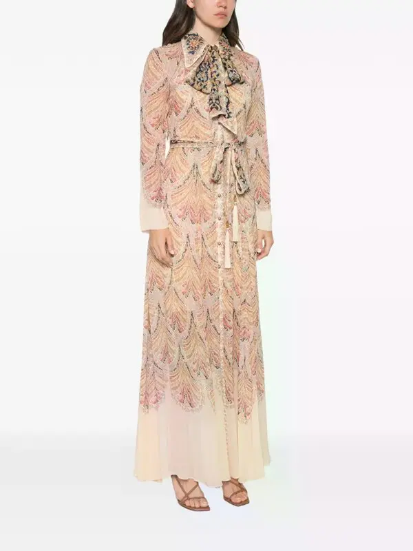 Zimmermann Valiant Pussy-bow Paisley-print Maxi Dress