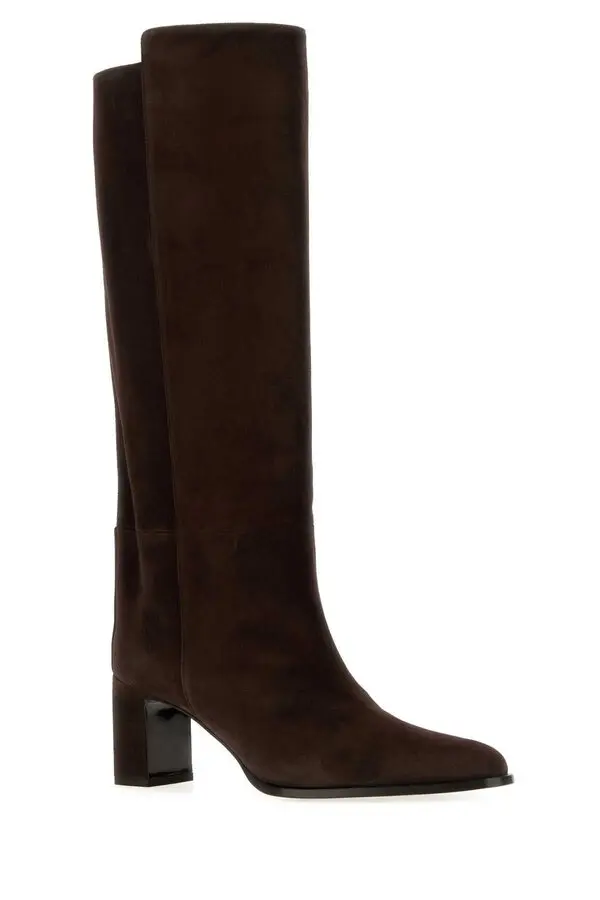 JIMMY CHOO Chocolate Suede Caly Boots - Brown