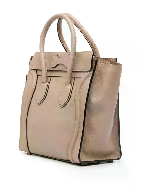 Celine 2011 Micro Leather Luggage Tote Bag - Brown